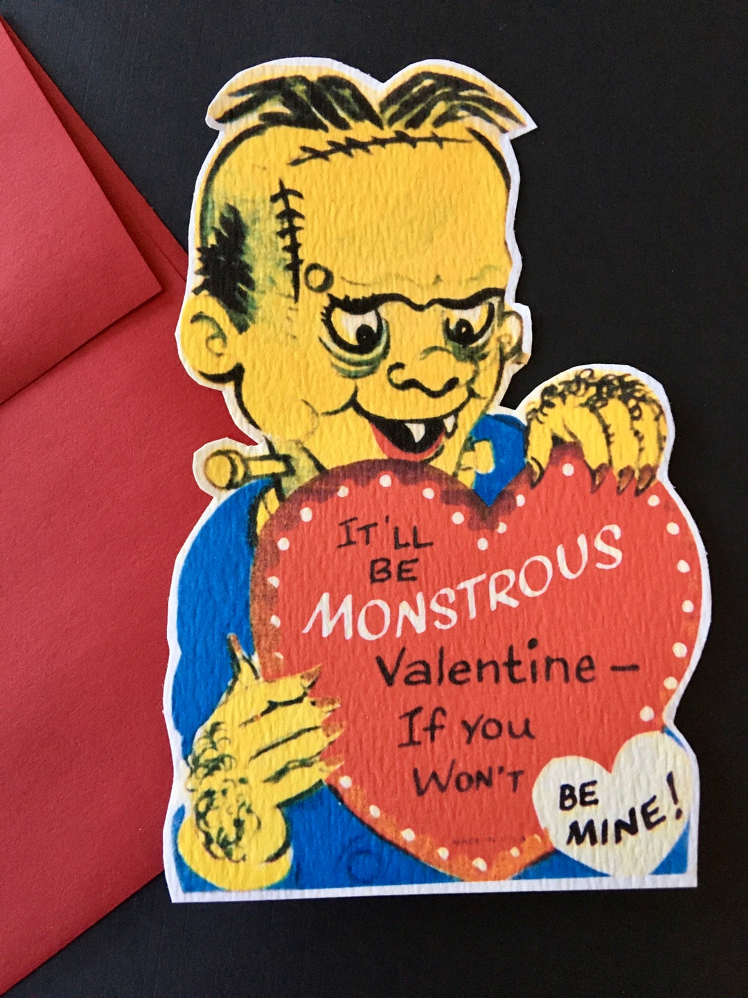 Frankenstein Vintage Valentine - Etsy