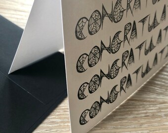 Goth Wedding Congratulations Card - Etsy