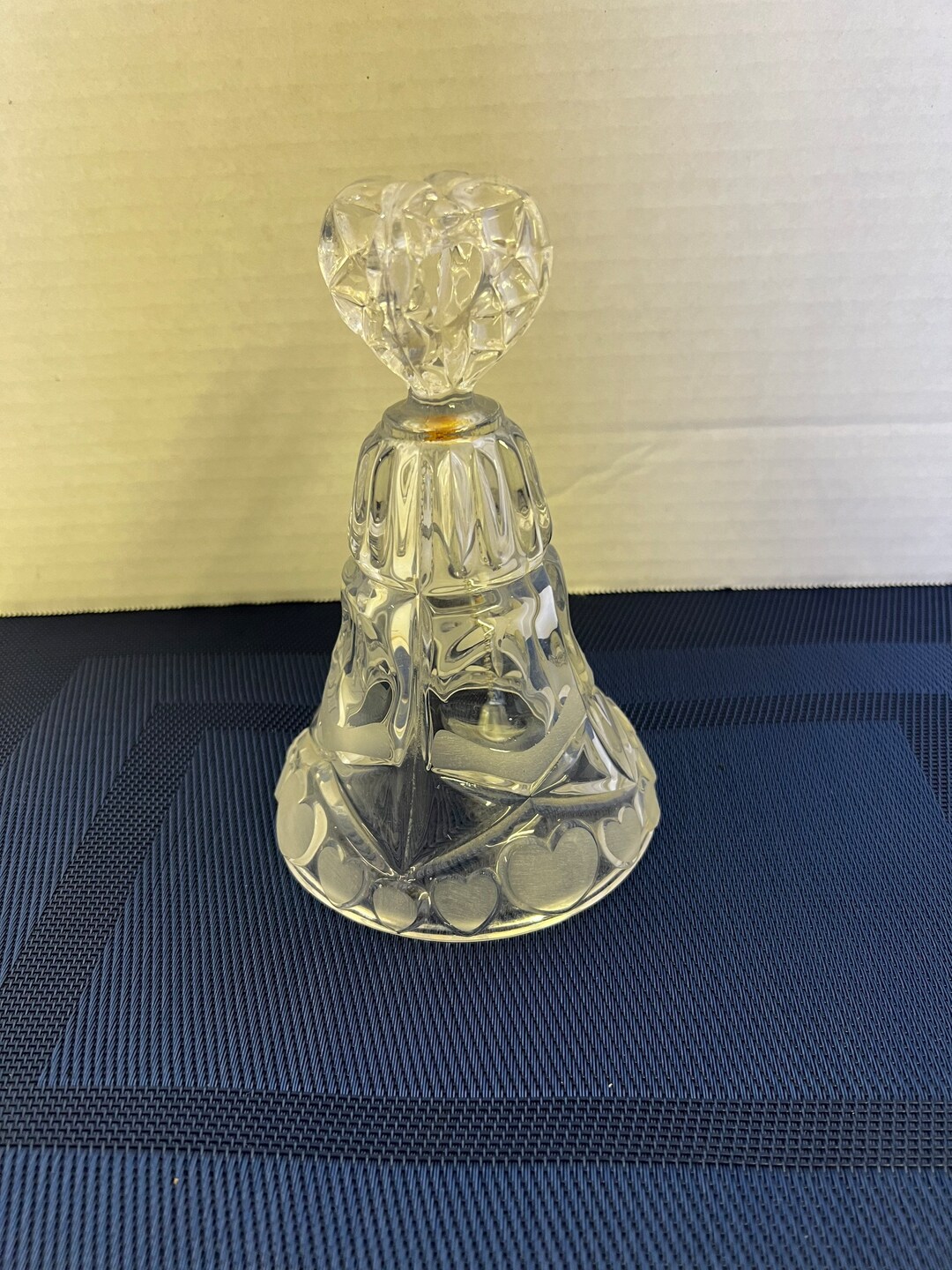 Vintage Bleikristall Crystal Bell With Heart Design 7” Tall Christmas ...