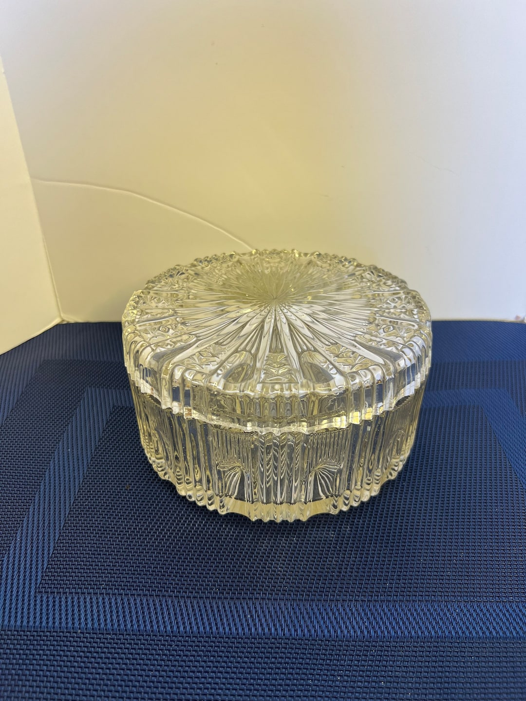 Crystal Cut Glass Covered Candy Bowl With Three Compartments - Etsy