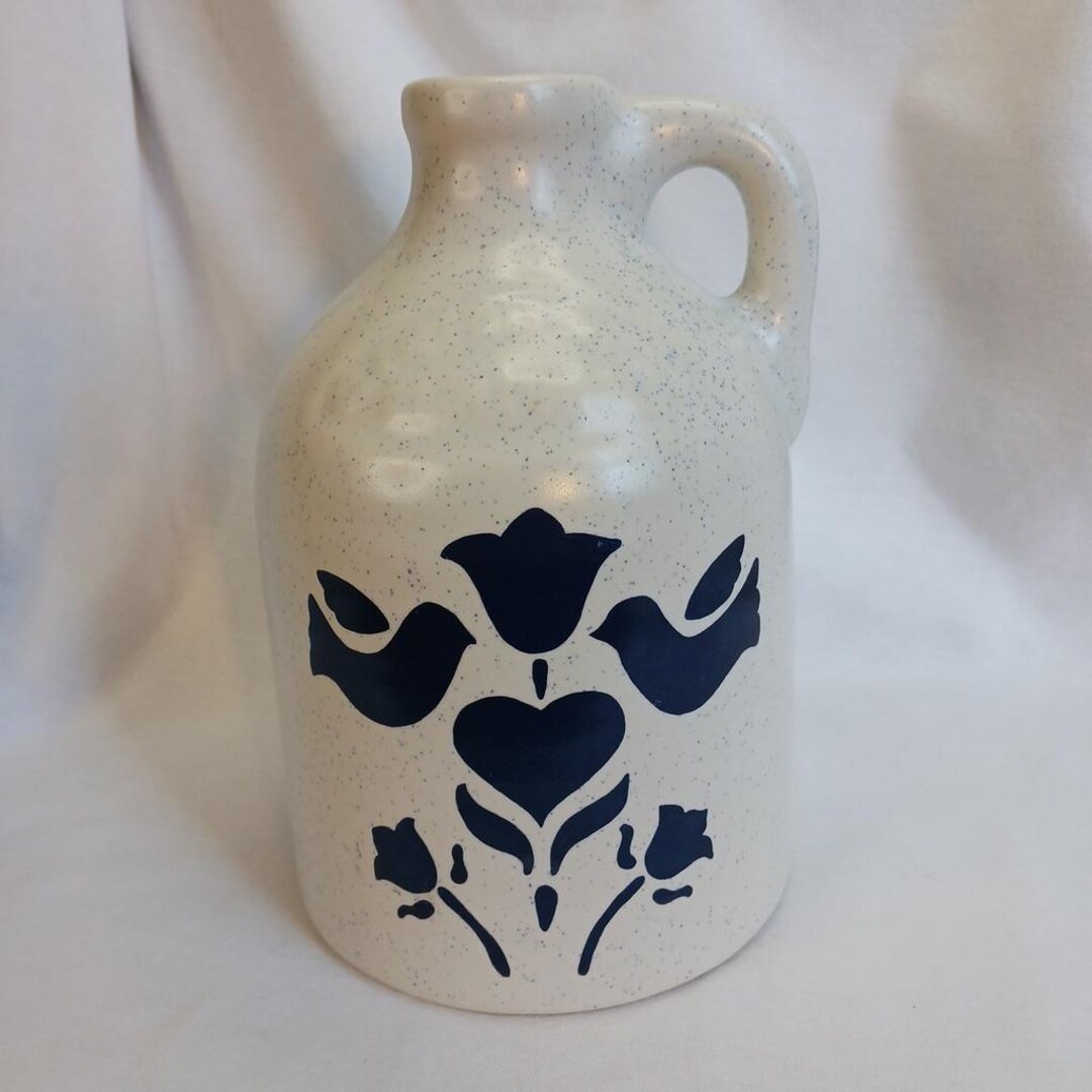 Vintage Harris Potteries of Chicago Blue and Gray Stoneware Jug 9” - Etsy