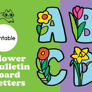 Spring Flowers Bulletin Board Letters Classroom Decor - Etsy