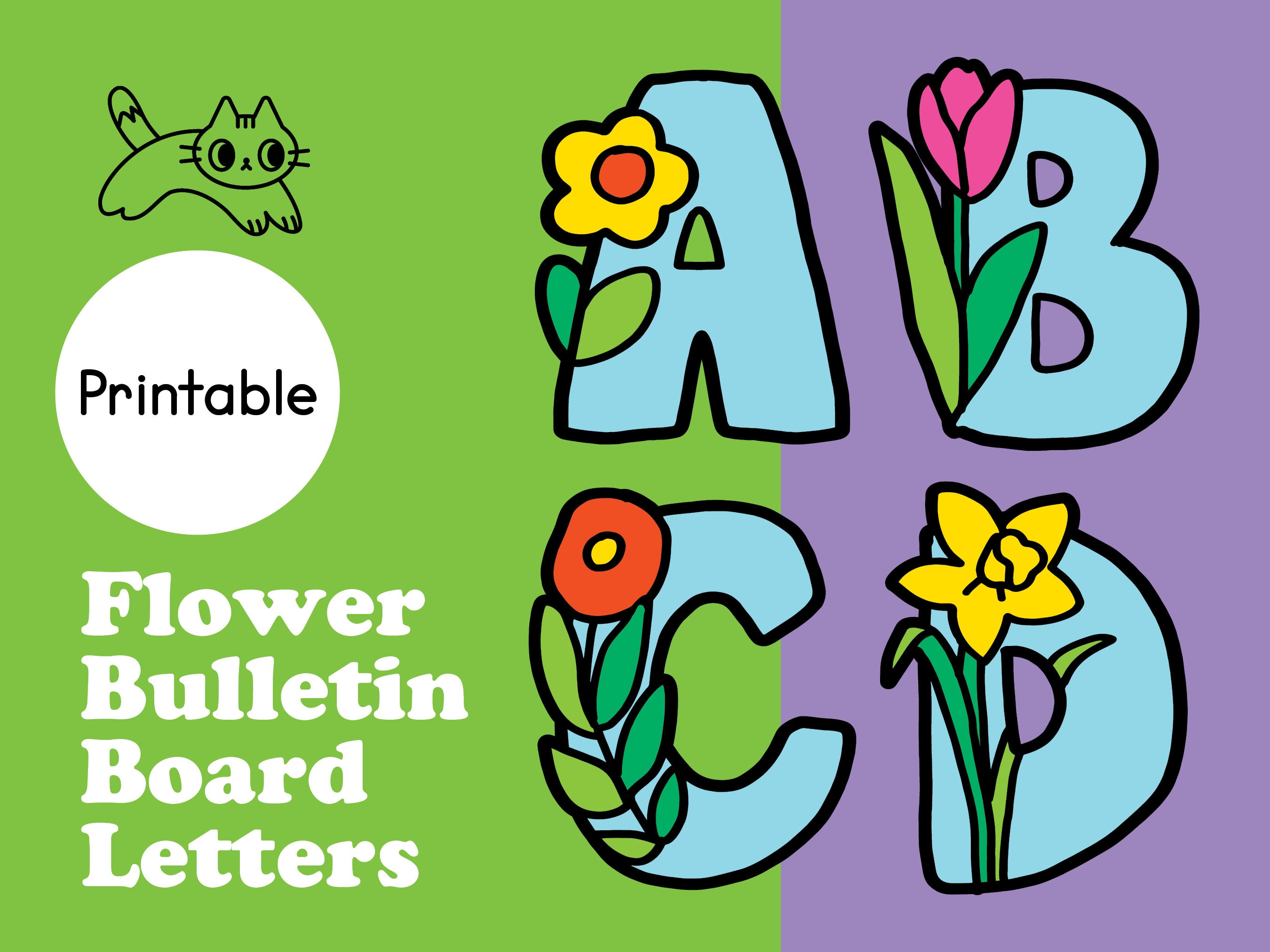 Spring Flowers Bulletin Board Letters Classroom Decor - Etsy