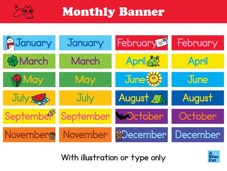 Year-round Calendar Numbers Pocket Chart Bundle Back to School Holidays ...