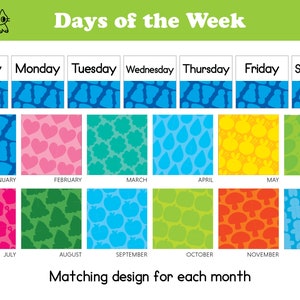 Year-round Calendar Numbers Pocket Chart Bundle Back to School Holidays ...