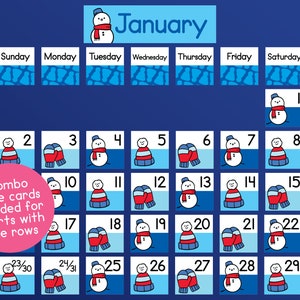 Year-round Calendar Numbers Pocket Chart Bundle Back to School Holidays ...