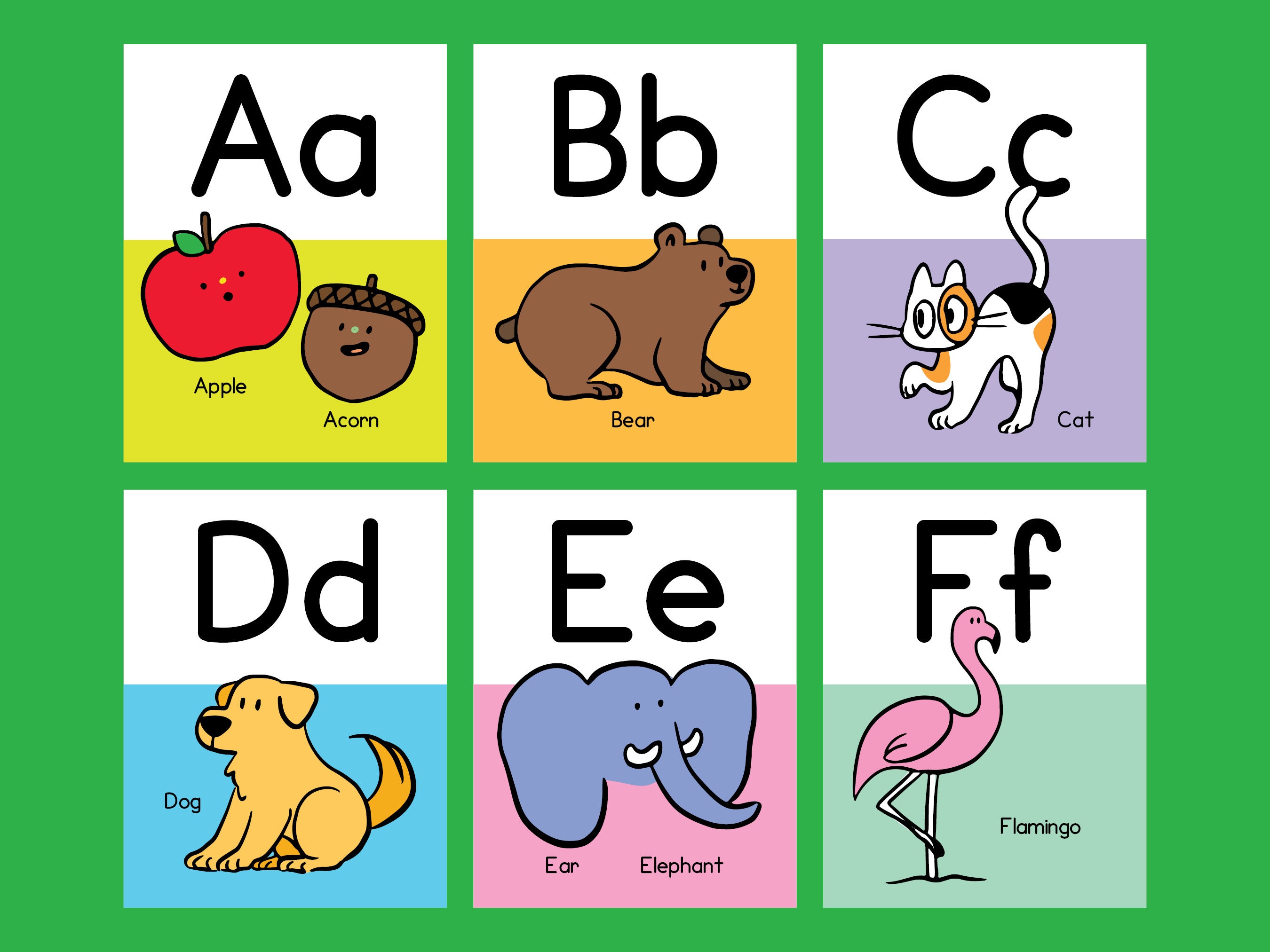 Alphabet Letter Word Poster Printable Classroom Decor for Preschool ...