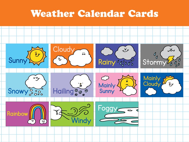 Weather Calendar Cards - Etsy