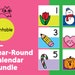 Year-round Calendar Numbers Pocket Chart Bundle Back to School Holidays ...