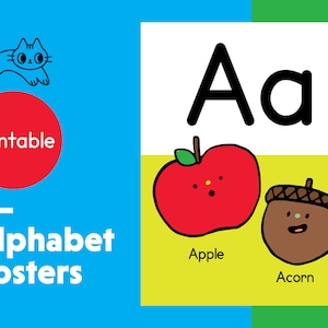 Alphabet Letter Word Poster Printable Classroom Decor for Preschool ...