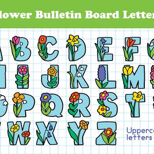 Spring Flowers Bulletin Board Letters Classroom Decor - Etsy