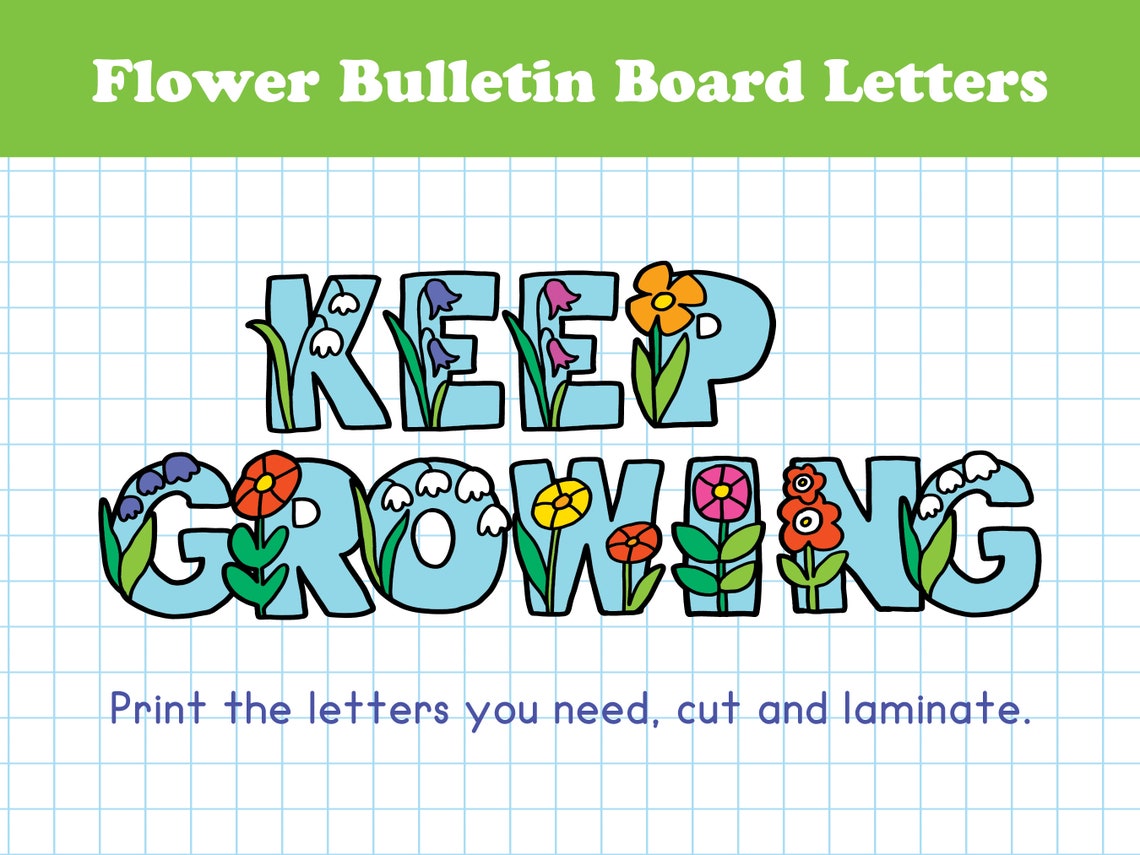 Spring Flowers Bulletin Board Letters Classroom Decor - Etsy