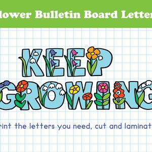 Spring Flowers Bulletin Board Letters Classroom Decor - Etsy
