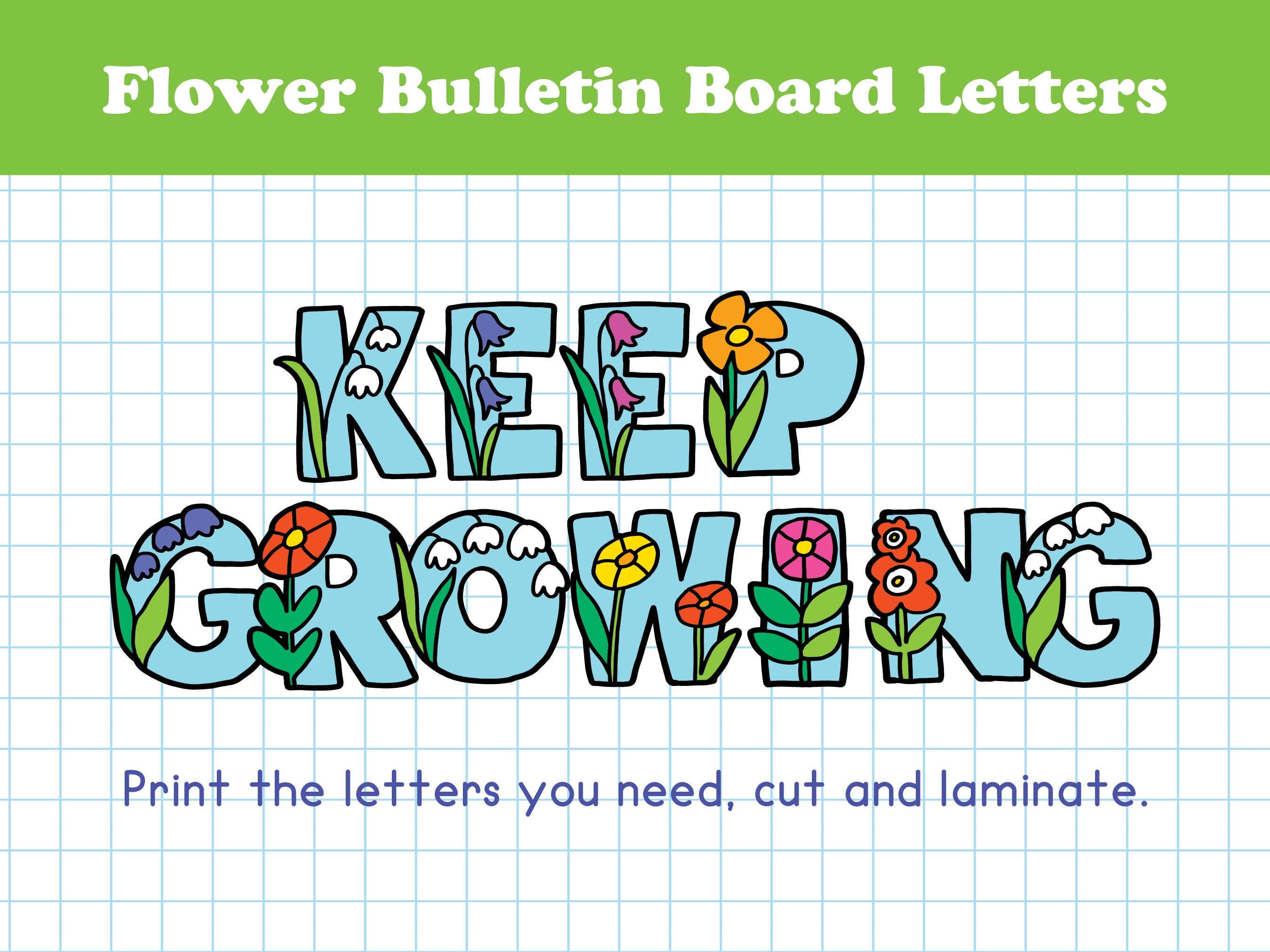 Spring Flowers Bulletin Board Letters Classroom Decor - Etsy