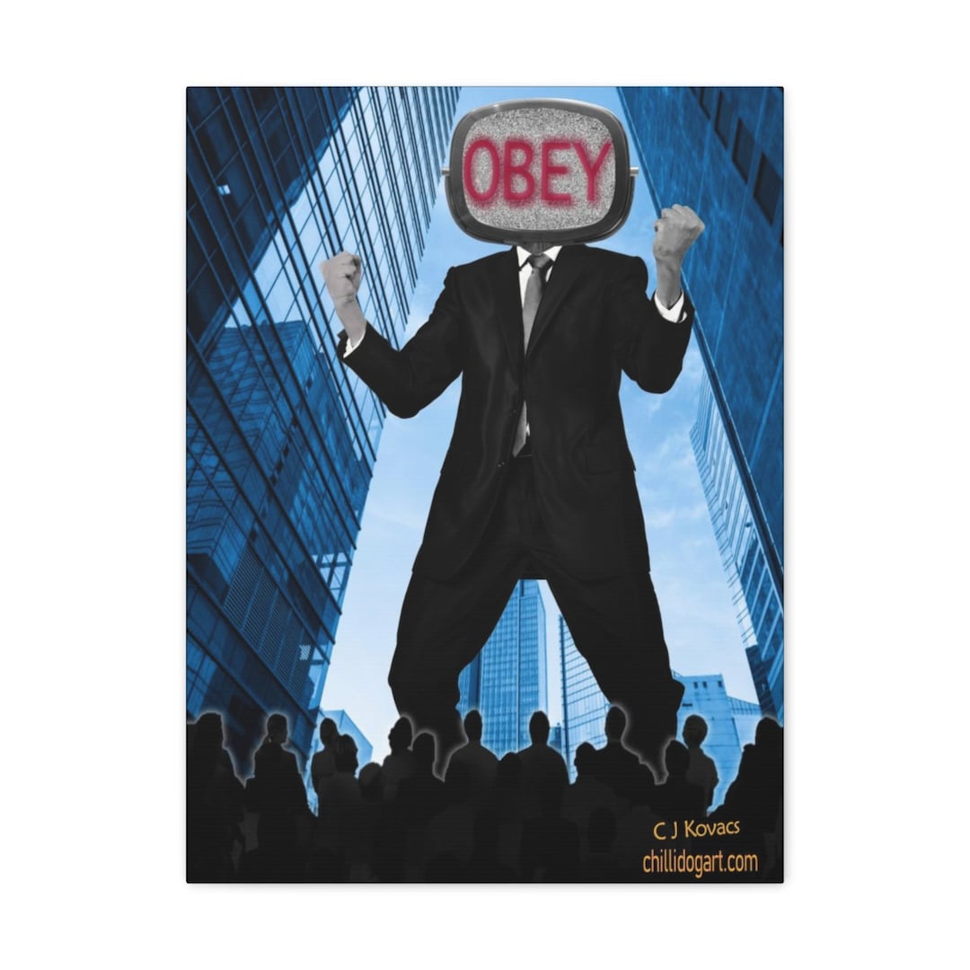 FASCISM and Mind Control - Obey Series #2 (canvas) - Etsy
