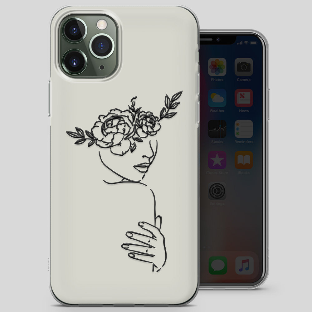 One Line Art Phone Case Woman Drawing Design Fits iPhone 13 Pro, 12, 11 ...