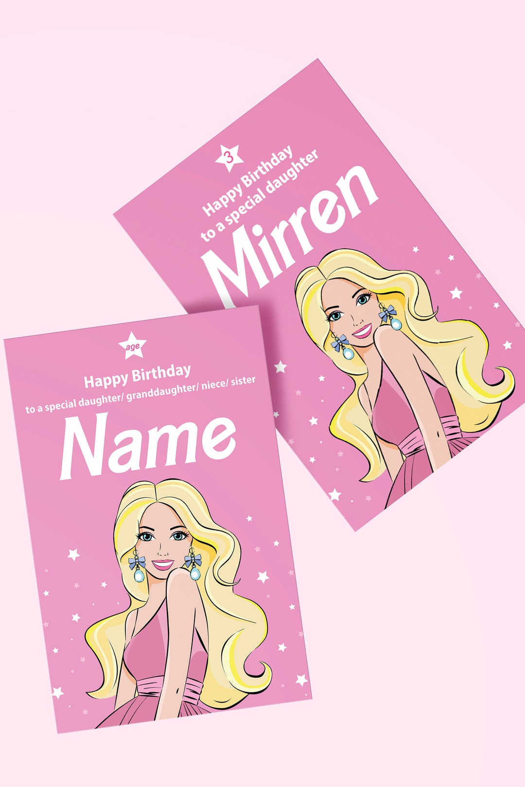 Personalised Barbie Birthday Card Personalise Age, Name and ...