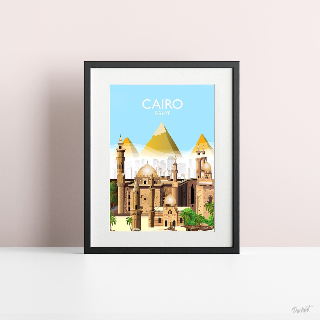 Cairo Wall Art Detailed Illustration Egyptian Print Various Sizes - Etsy