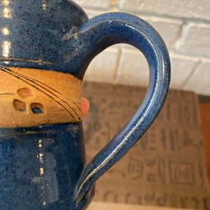 Vintage Blue Pottery Mug Stoneware Clay Blue Glaze - Etsy