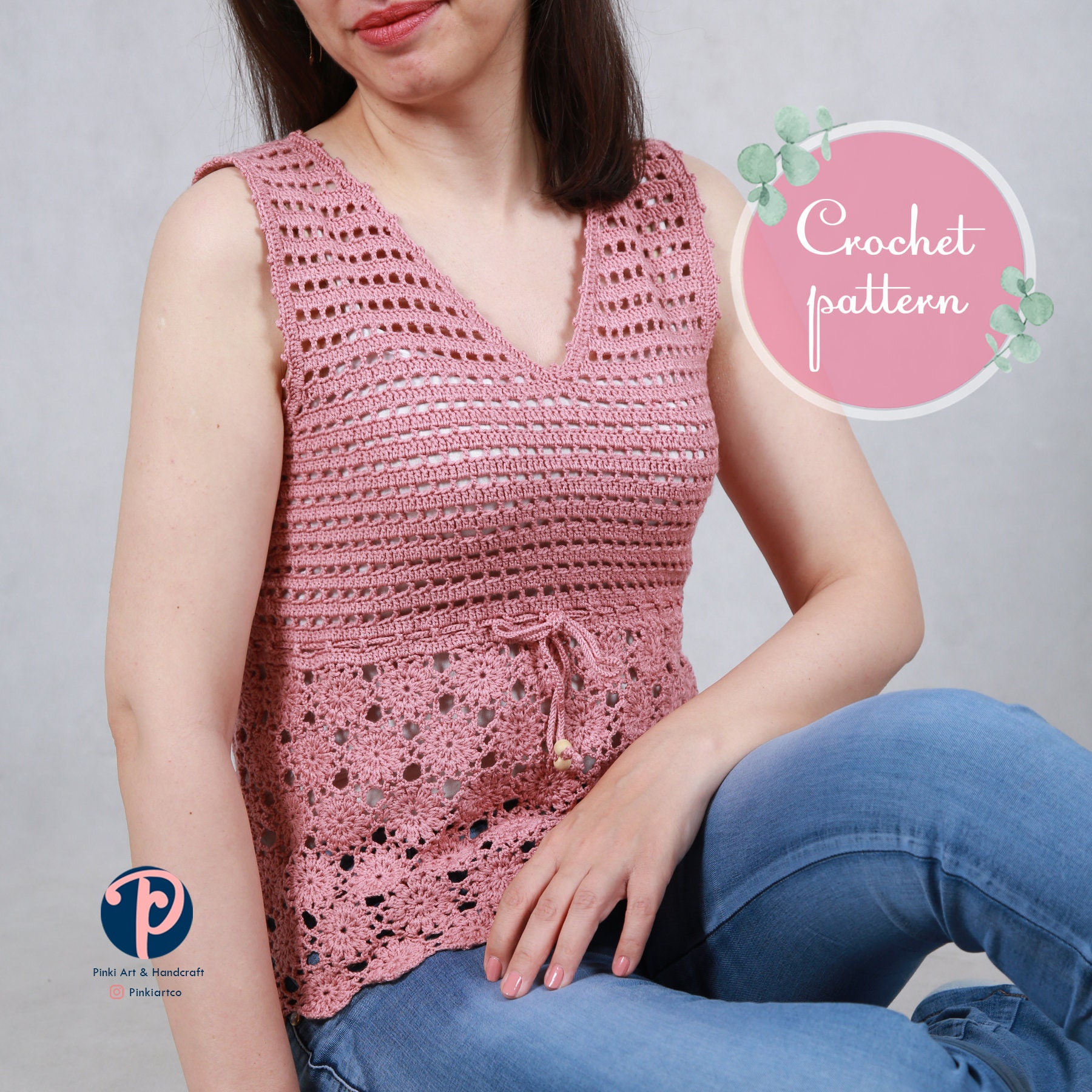 PDF Crocheted Sleeveless Top Pattern | Crochet Top Pattern | Crochet ...