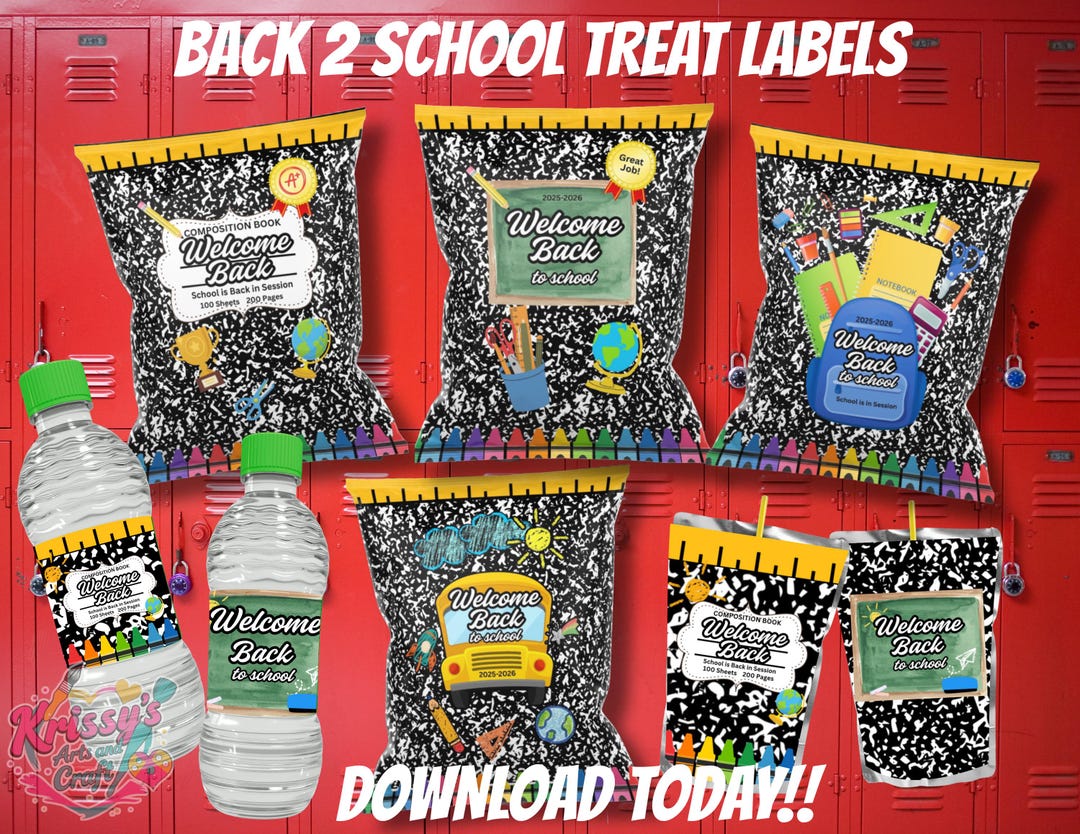 Back-to-school Chip Bags: Printable Snack Pack (digital Download - Etsy