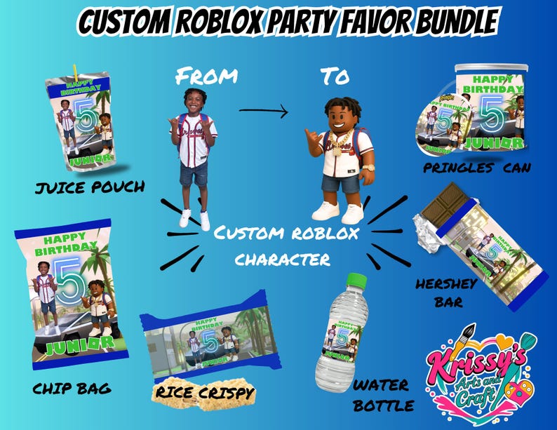 Custom Roblox Treat Labels: Personalized Photo Bundle (digital Download ...