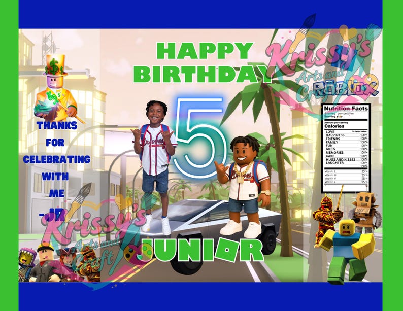 Custom Roblox Treat Labels: Personalized Photo Bundle (digital Download ...