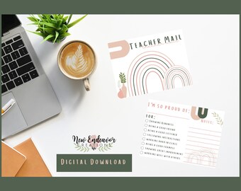 Retro Happy Mail Positive Note From the Teacher Teacher - Etsy