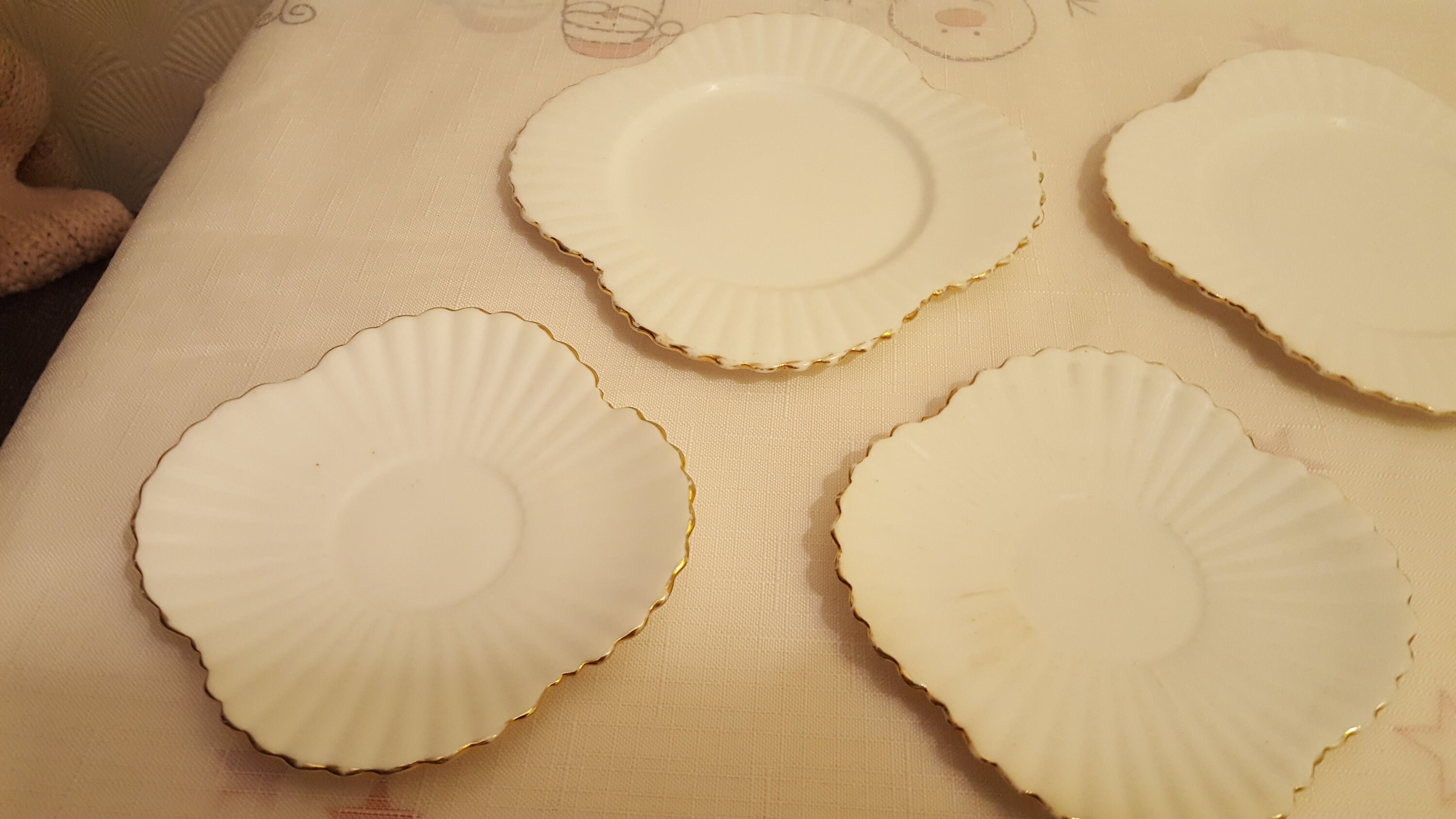 Antique Wileman Foley Alexandra Tea Set of 5 Side Plates White Gilt ...