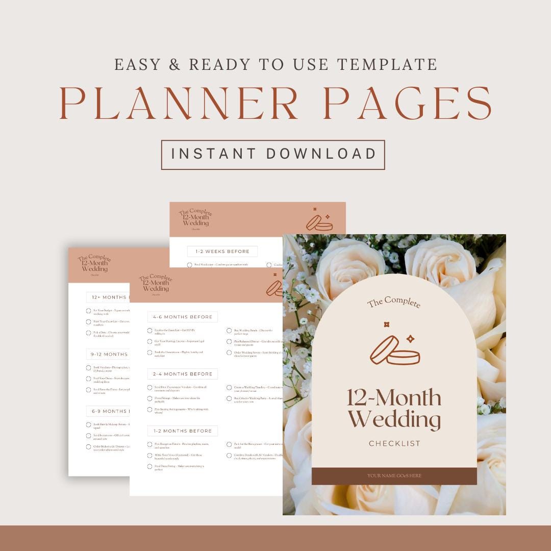 Complete 12 Month Wedding Checklist - Wedding Planning - Bride List ...