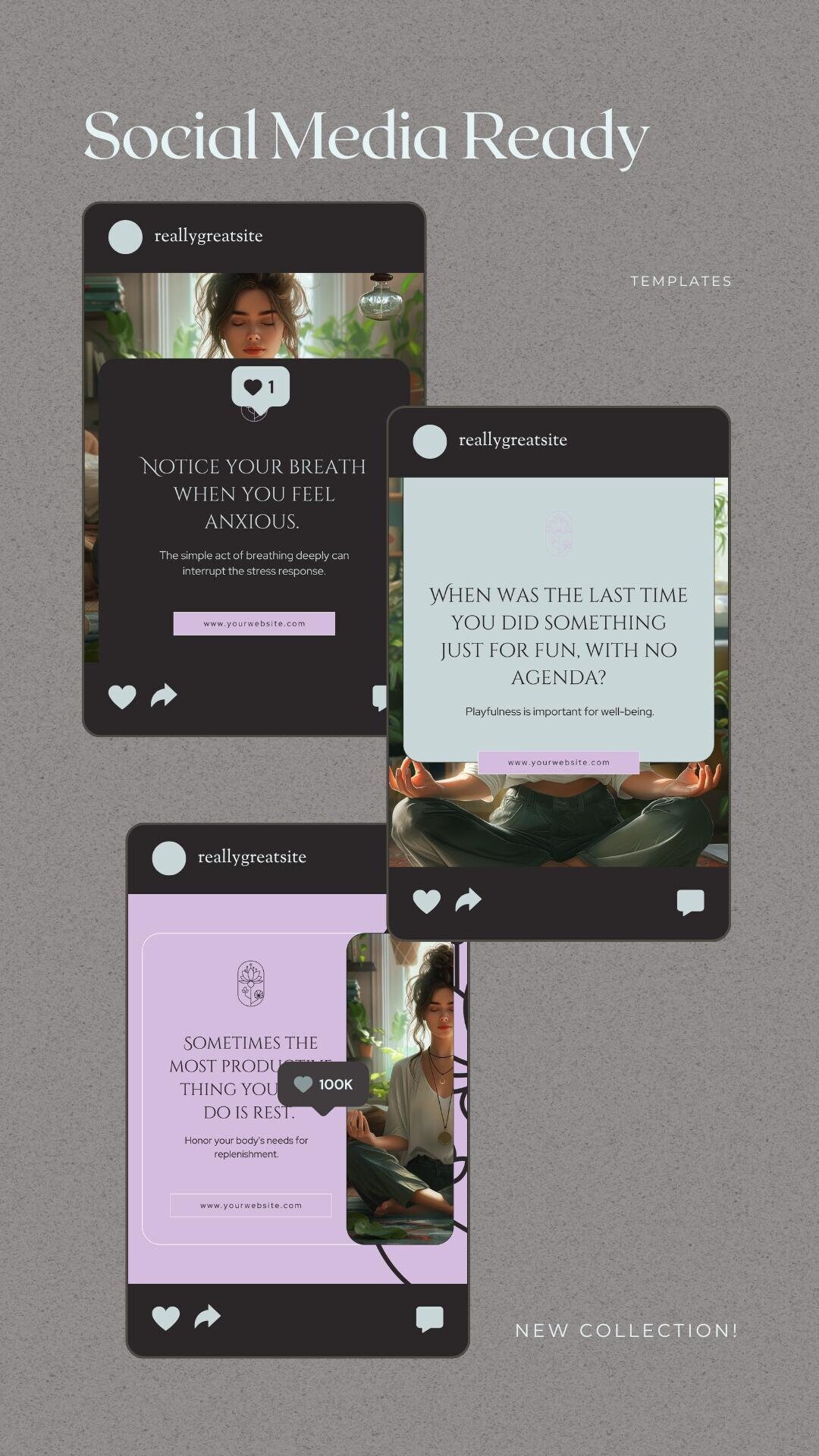 Mindfulness Social Media Bundle-instagram Template Mindful Coach ...