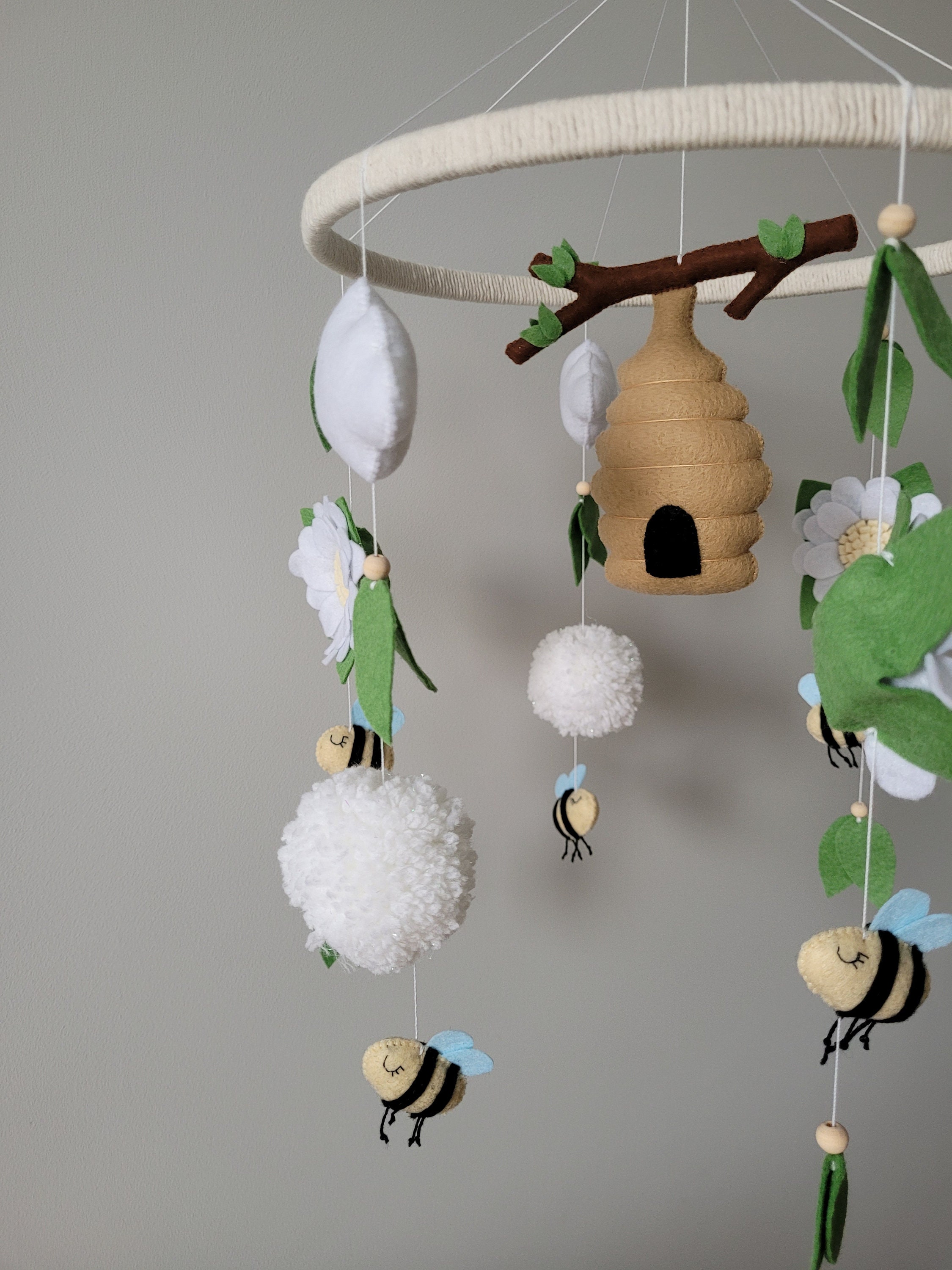 Baby Felt Mobile Beehive and Little Bees - Etsy
