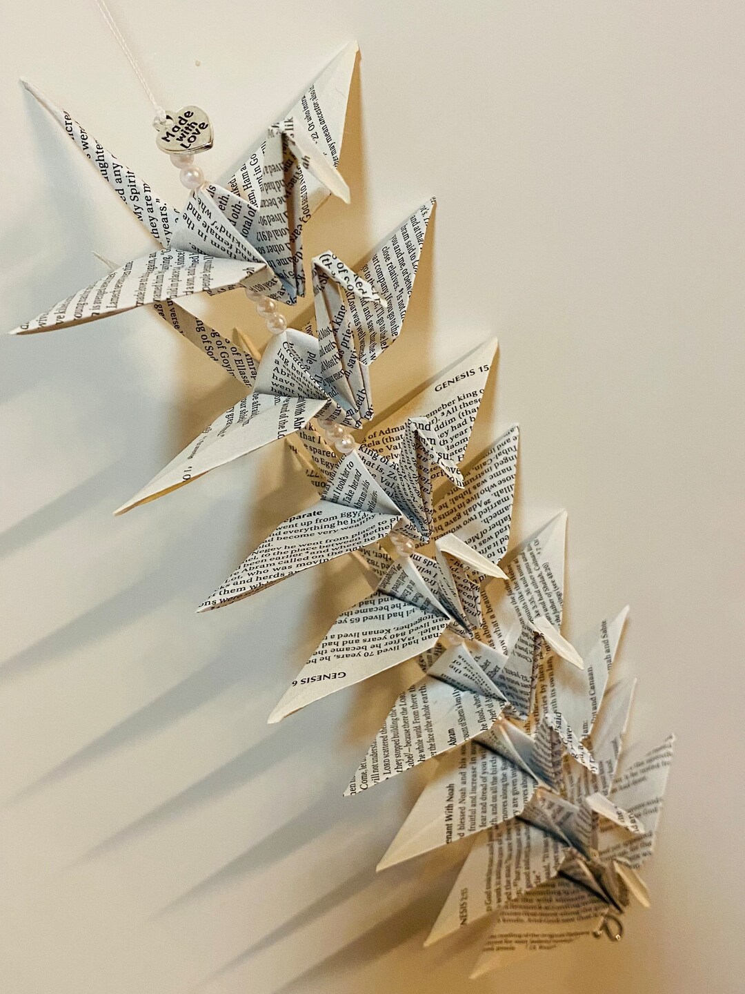 String of Origami Cranes bible Book Christian Jesus - Etsy