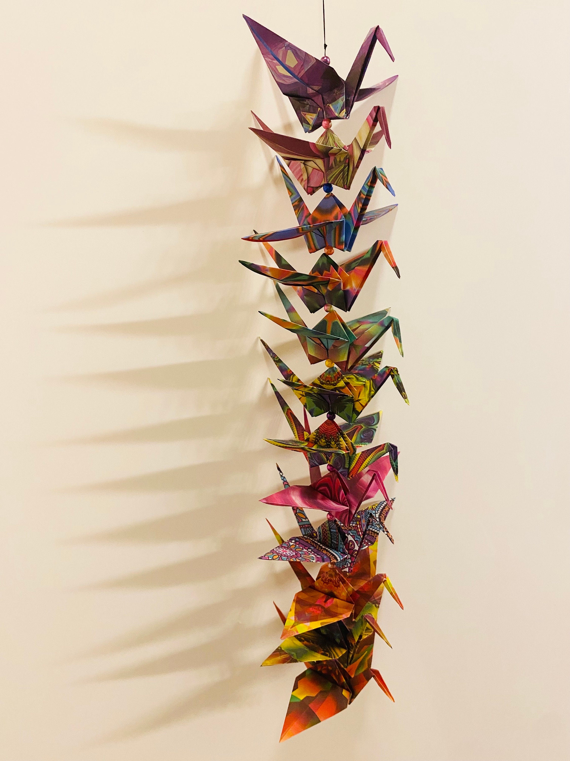 String of Origami Cranes, Version #1 (kaleidoscope, Psychedelic, Hippie ...