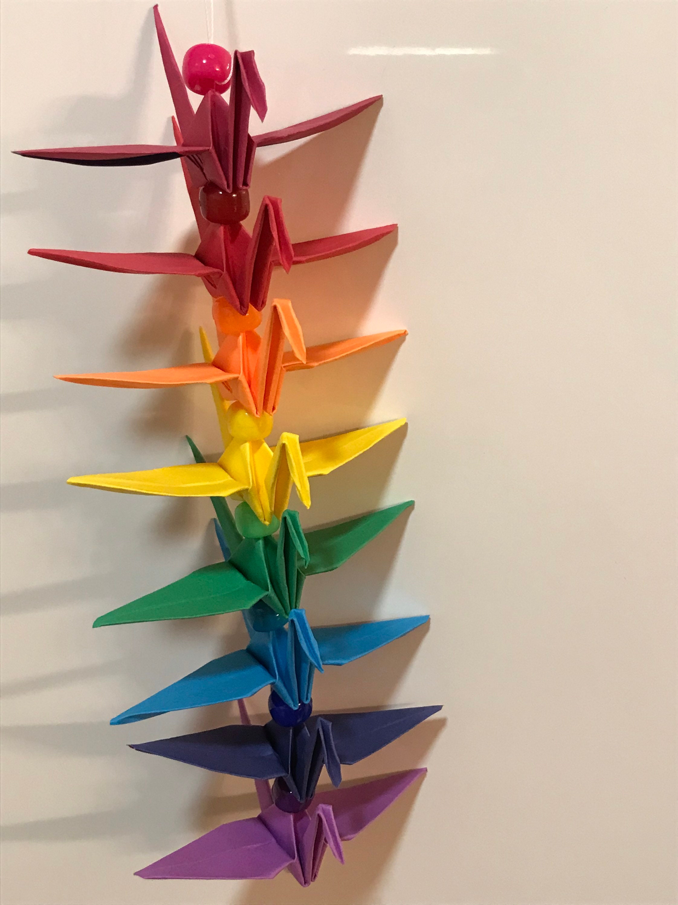 String of Origami Cranes layered Rainbow, Colorful. Mini & Large Sizes ...