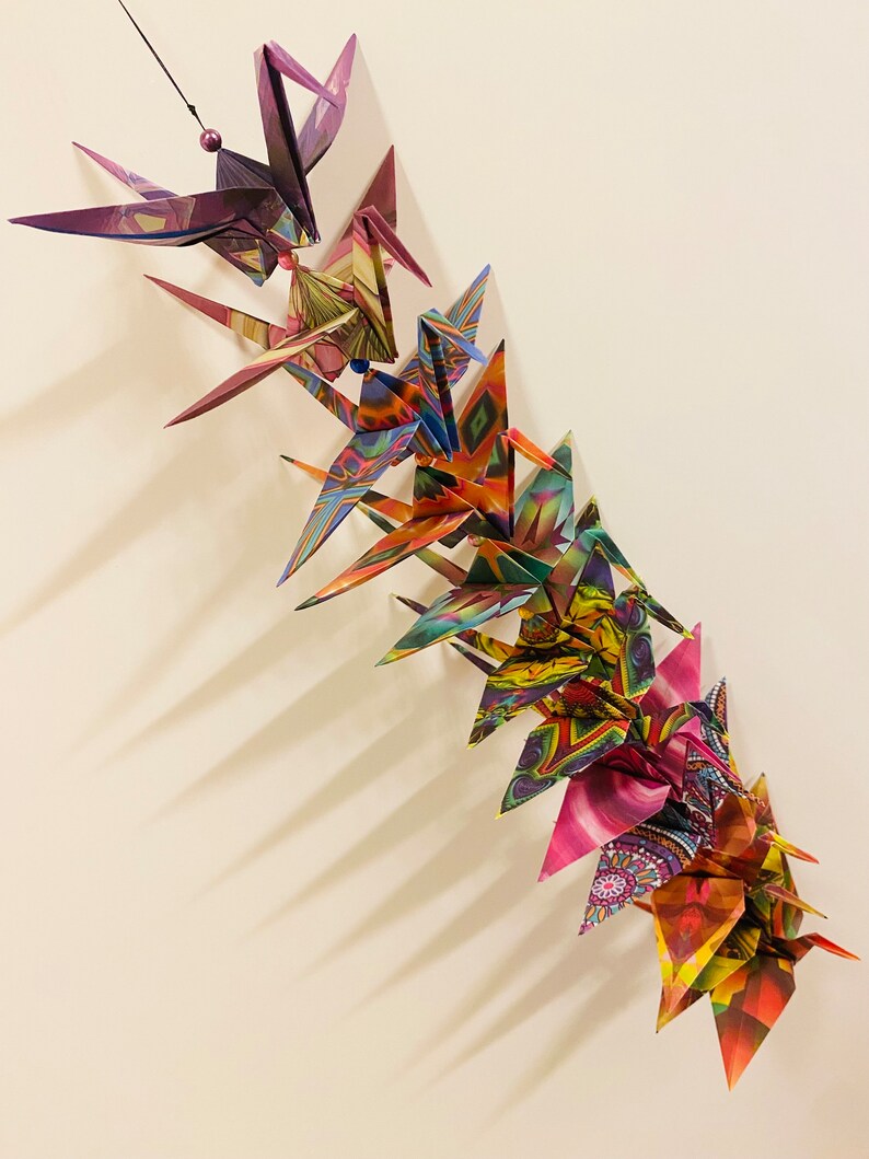 String of Origami Cranes, Version 1 kaleidoscope, Psychedelic, Hippie ...