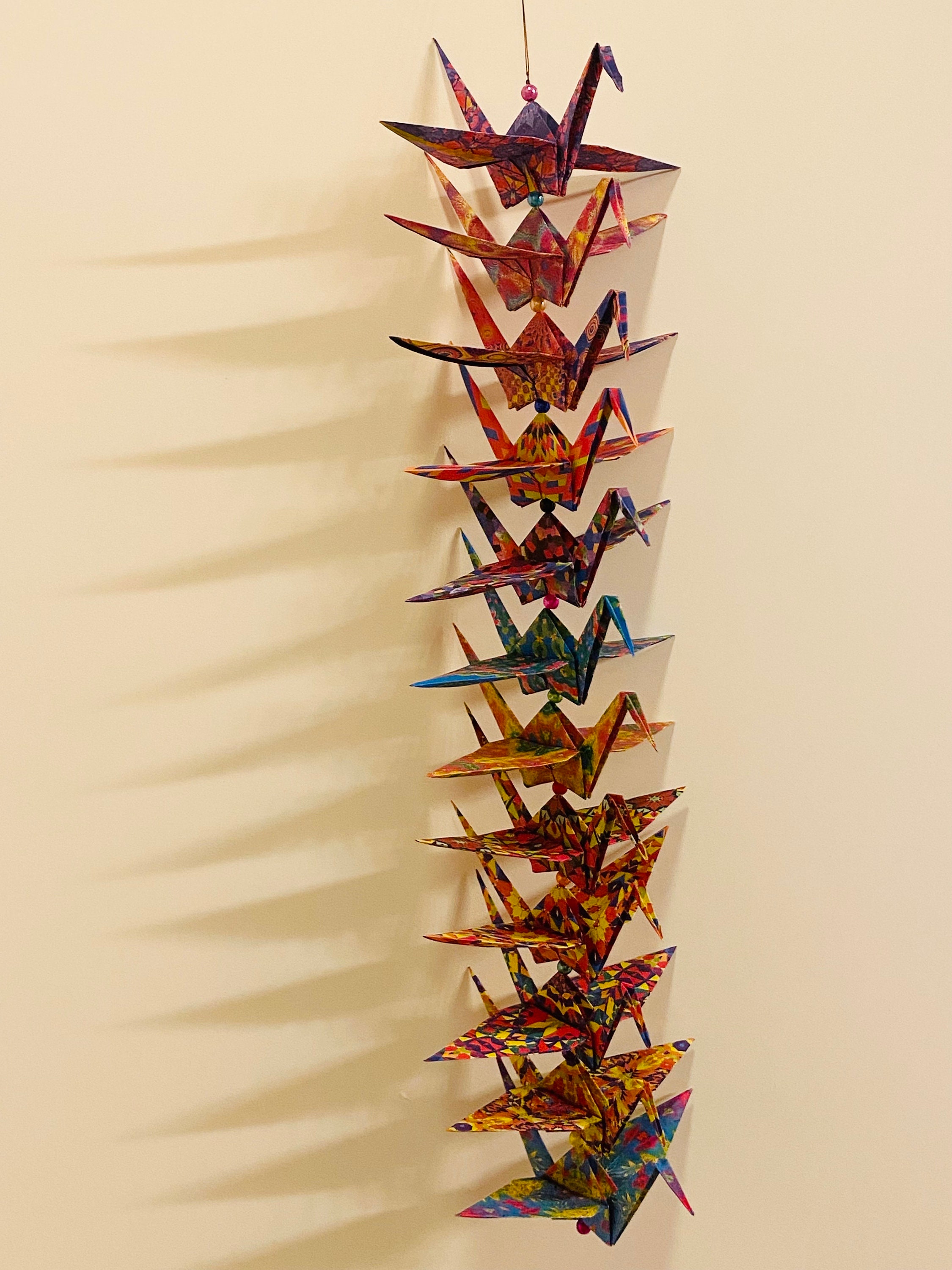 String of Origami Cranes, Version #2 (kaleidoscope, Psychedelic, Hippie ...