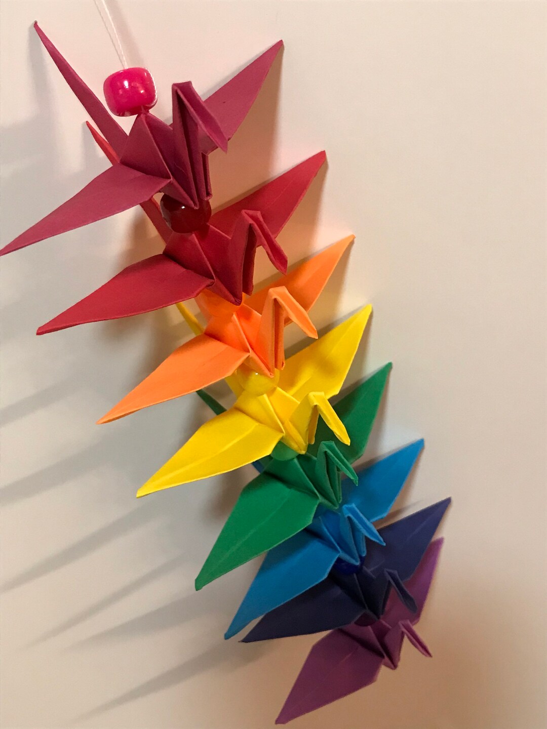 String of Origami Cranes layered Rainbow, Colorful. Mini & Large Sizes ...