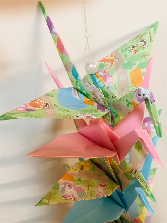 String of Origami Cranes pokémon Anime 90s Retro Video - Etsy