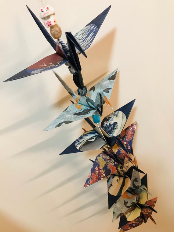 Japanese String of Origami Cranes orizuru Cherry Blossom - Etsy
