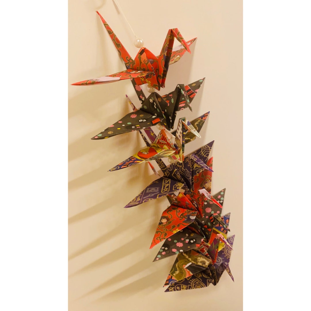 String of Origami Cranes spirited Away, Version 2, Studio Ghibli, Soot ...