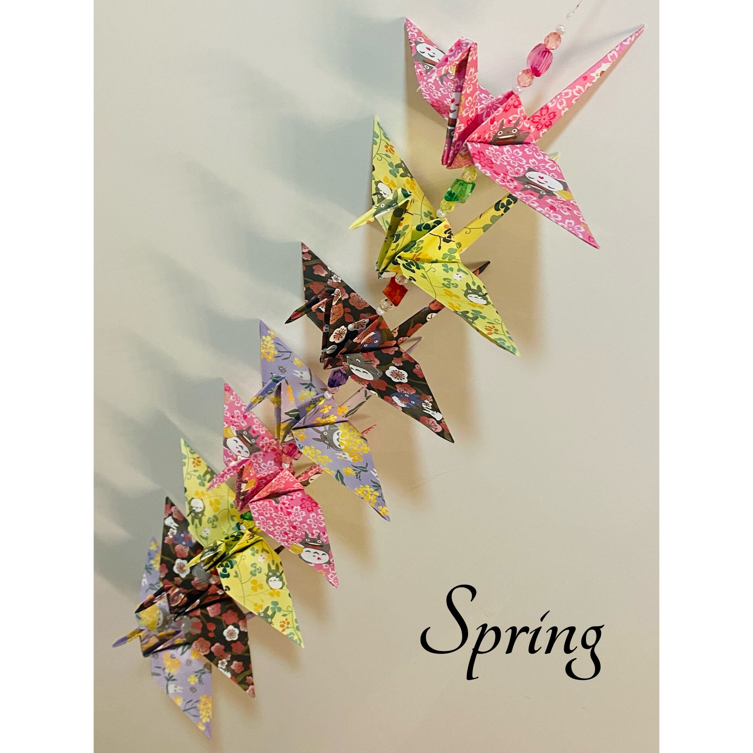 String of Origami Cranes New My Neighbor Totoro four - Etsy