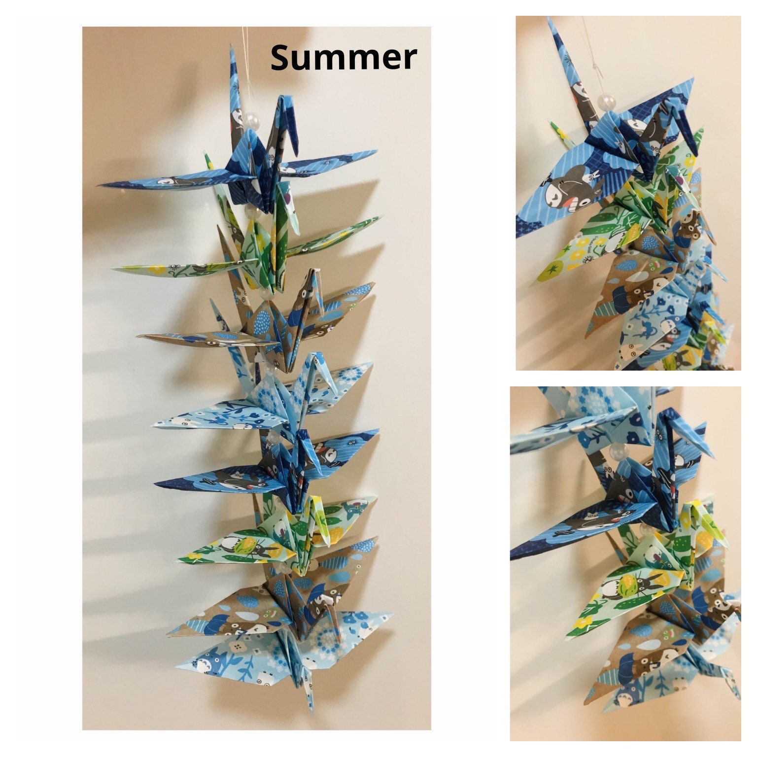 String of Origami Cranes my Neighbor Totoro, Studio Ghibli, Japan. Mini ...