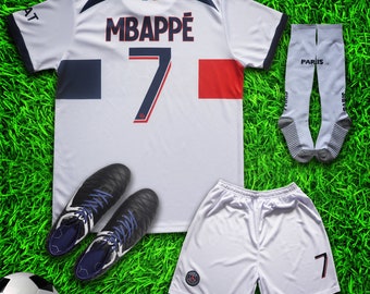 France 2022 Away Kylian Mbappe 10 Kids Soccer Uniform Jersey Shors ...