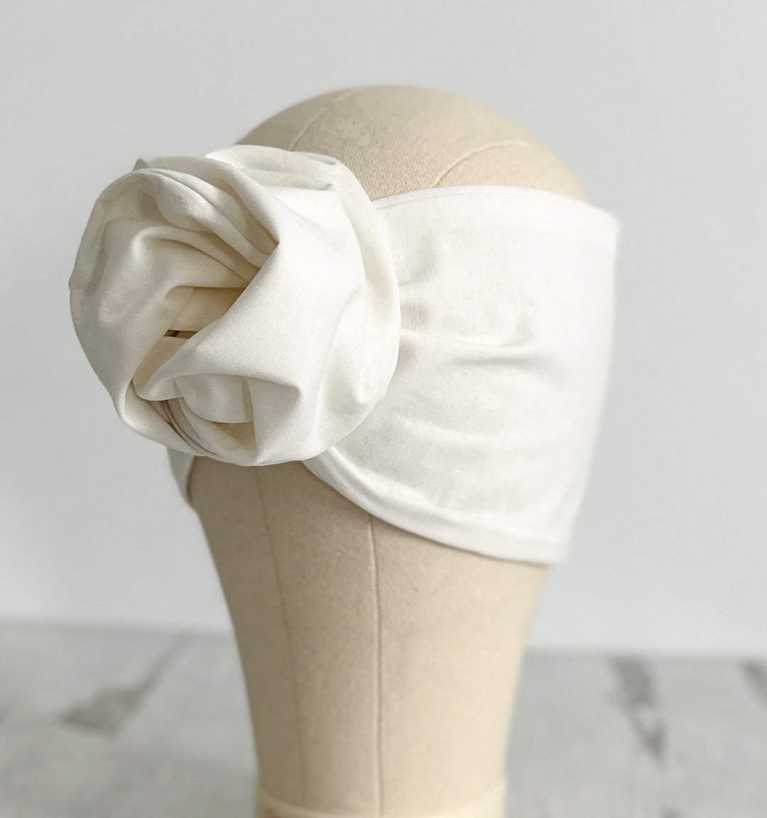 Extra Long Wide Adjustable Wire Headband, White Solid Colored, Wired ...