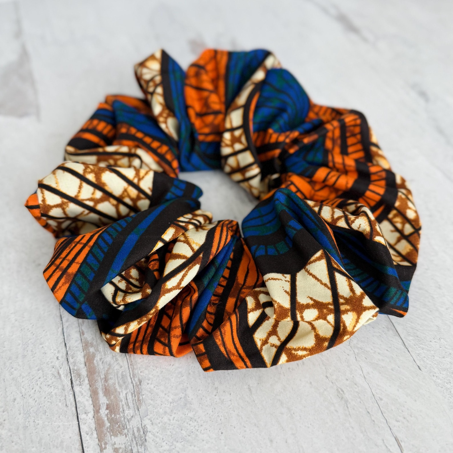 Oversized Ankara Scrunchie, Jumbo African Print Elastic Hair Tie, Afro ...