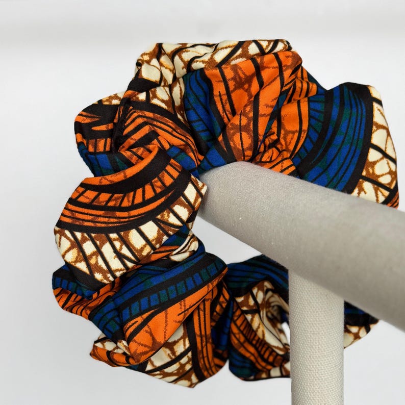 Oversized Ankara Scrunchie, Jumbo African Print Elastic Hair Tie, Afro ...
