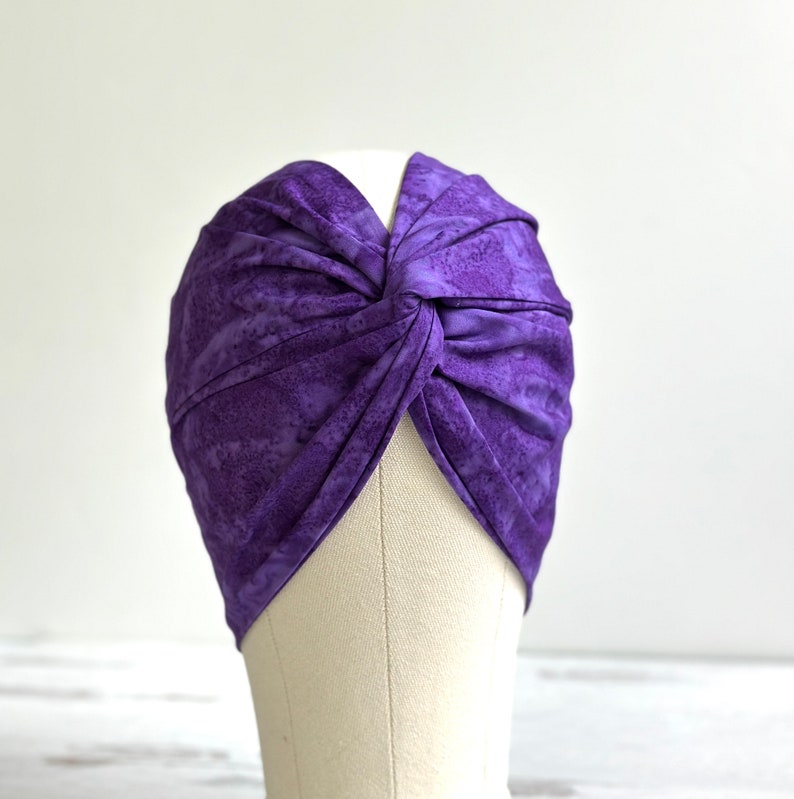 Extra Long Wire Wrapped Batik Headband, Batik Purple Wired Head Wrap ...