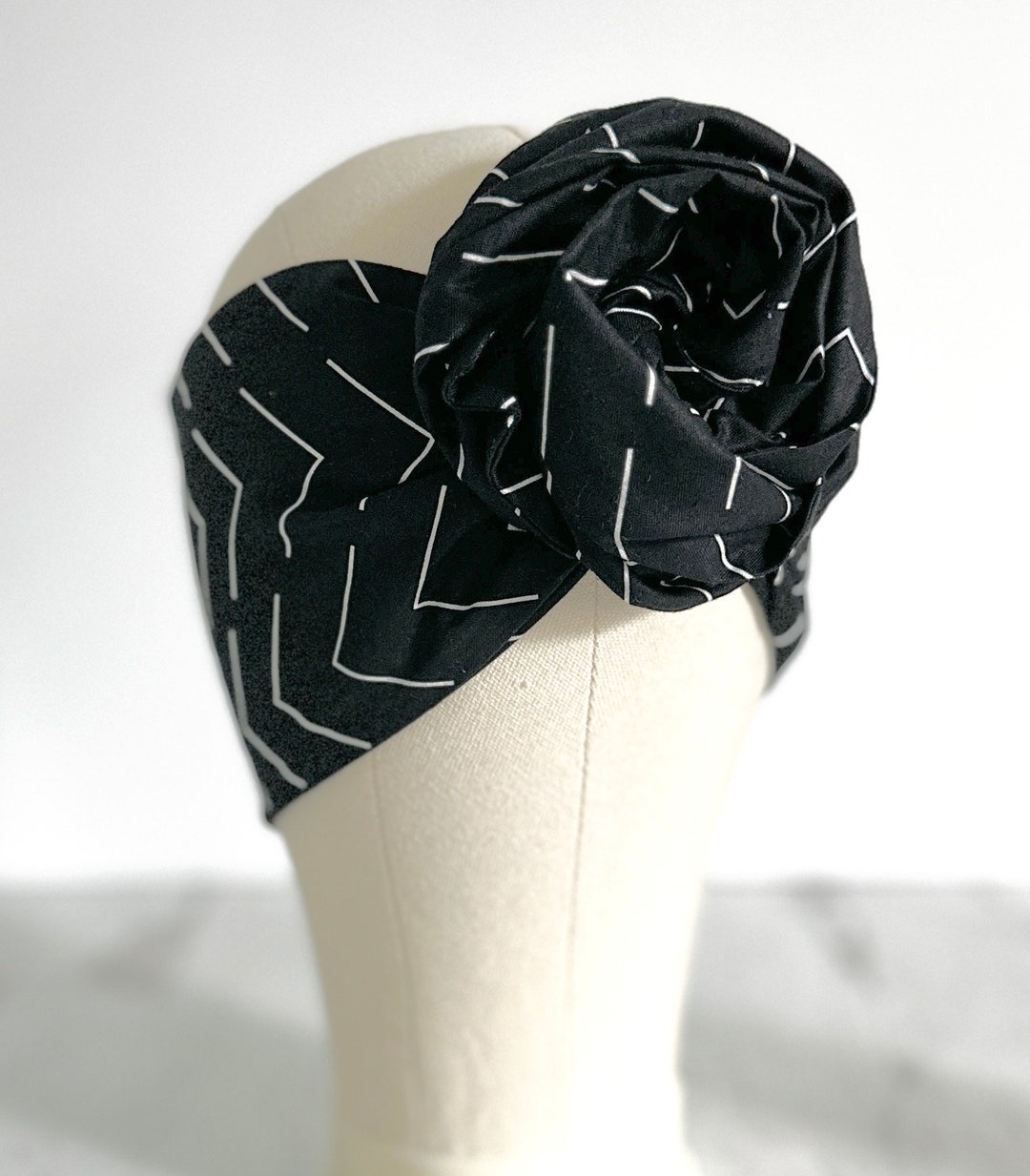Extra Long Wide Adjustable Wire Headband, Abstract Geometric Pattern ...