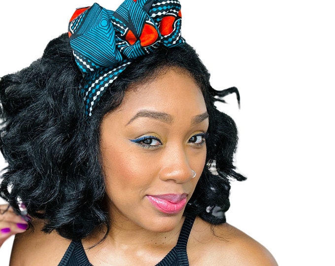 Extra Long Wide Wire Wrap Ankara Headband Wired Headband African
